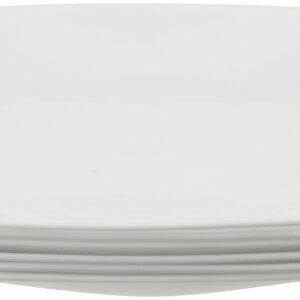 Corelle 6-Piece Salad Plates Set, 9-Inch Plates, White & 6-Piece Salad Plates Set, Triple Layer Glass and Chip Resistant, 8-1/2-Inch Lightweight Round Plates, Winter Frost White