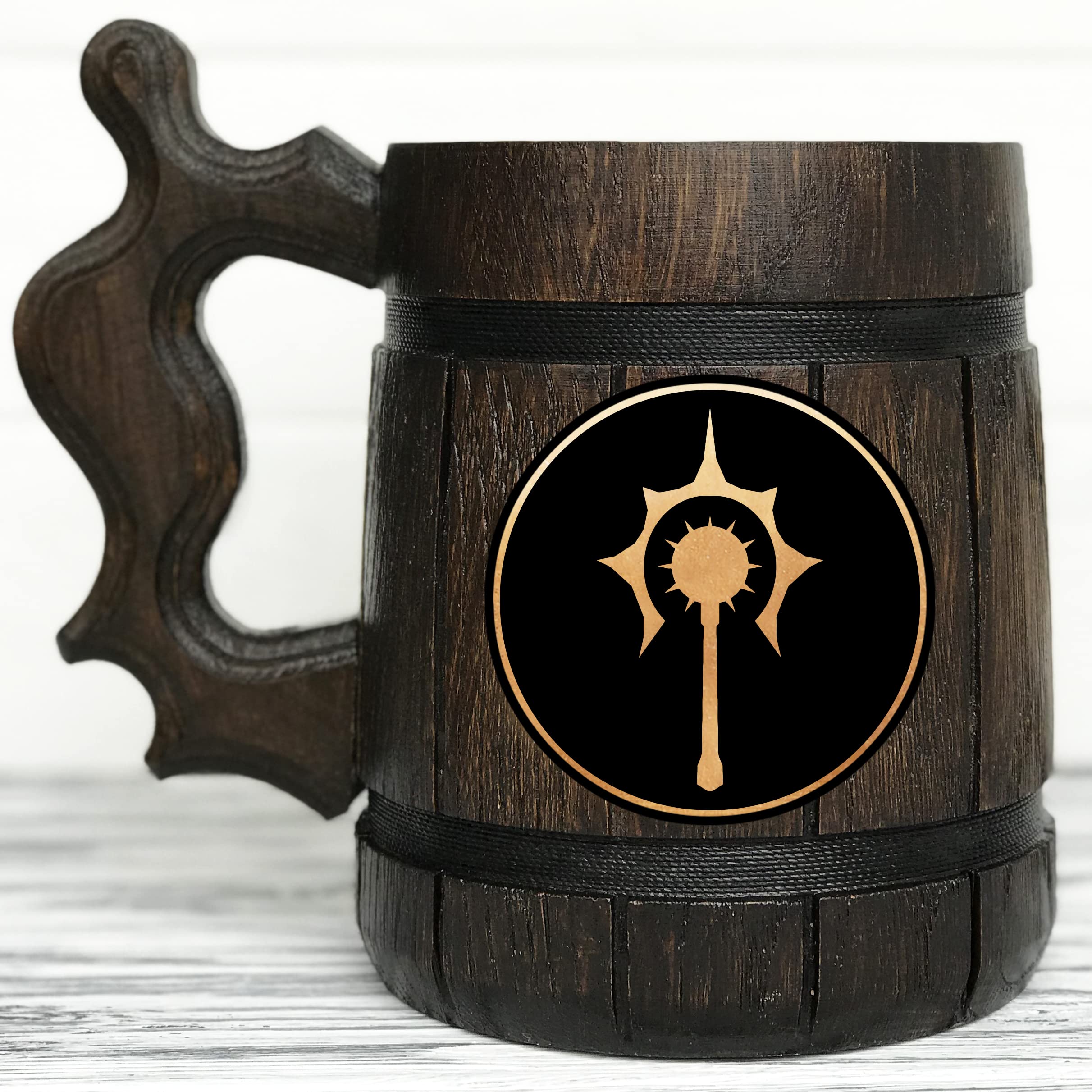 Dungeons and Dragons Cleric Beer Mug 17oz. DM Wooden Beer Mug Dungeon Master Personalized D&D Gift. DnD Beer Stein Anniversary Christmas Birthday Gifts For Him. Gamer Gift for Men Beer Tankard K339