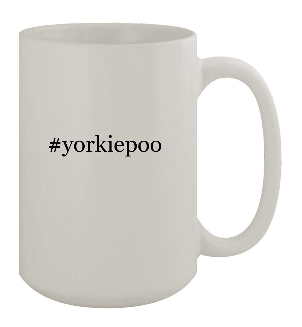 Knick Knack Gifts #yorkiepoo - 15oz Ceramic White Coffee Mug, White