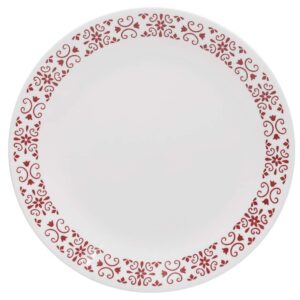 Corelle Red Trills Glass Dinner Plate Pack of 6, 26CM, Multicolor