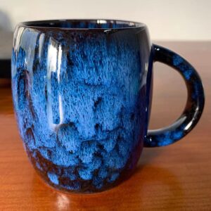 caslonee exquisite 16 oz retro ceramic coffee cups milk mugs kiln altered glaze porcelain tea cup beautiful christmas/birthday gift for friends/family members (16 oz retro blue)