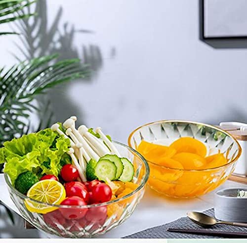 Jucoan 12 Pack 10 oz Mini Glass Bowls, 5 Inch Diamond Cut Glass Prep Bowls, Stackable Glass Salad Bowls for Fruit, Cereal, Candy, Yogurt