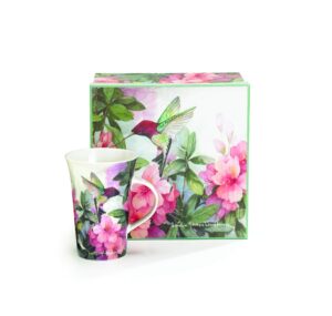 set of 4 hummingbird and azalea porcelain mugs designed by artist carolyn shores wright