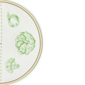 Cornucopia Ceramic Portion Control Plates (Set of 2); Microwave-Safe