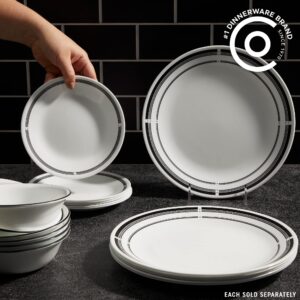 Corelle 6-Piece 6.75" Appetizer Round Plates, Vitrelle Triple Layer Glass, Lightweight Round Plates, Dessert Plates, Chip and Scratch Resistant, Microwave and Dishwasher Safe, Brasserie