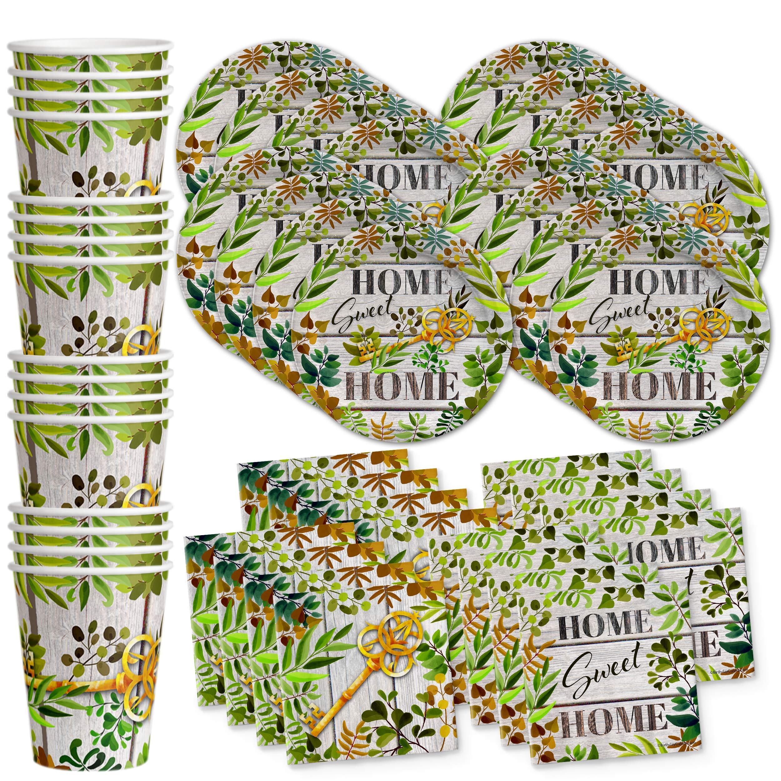 Housewarming Home Sweet Home Party Supplies Set Plates Napkins Cups Tableware Kit for 16