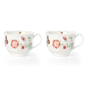 lenox butterfly meadow 2-piece latte mug set, 1.70 lb, multi