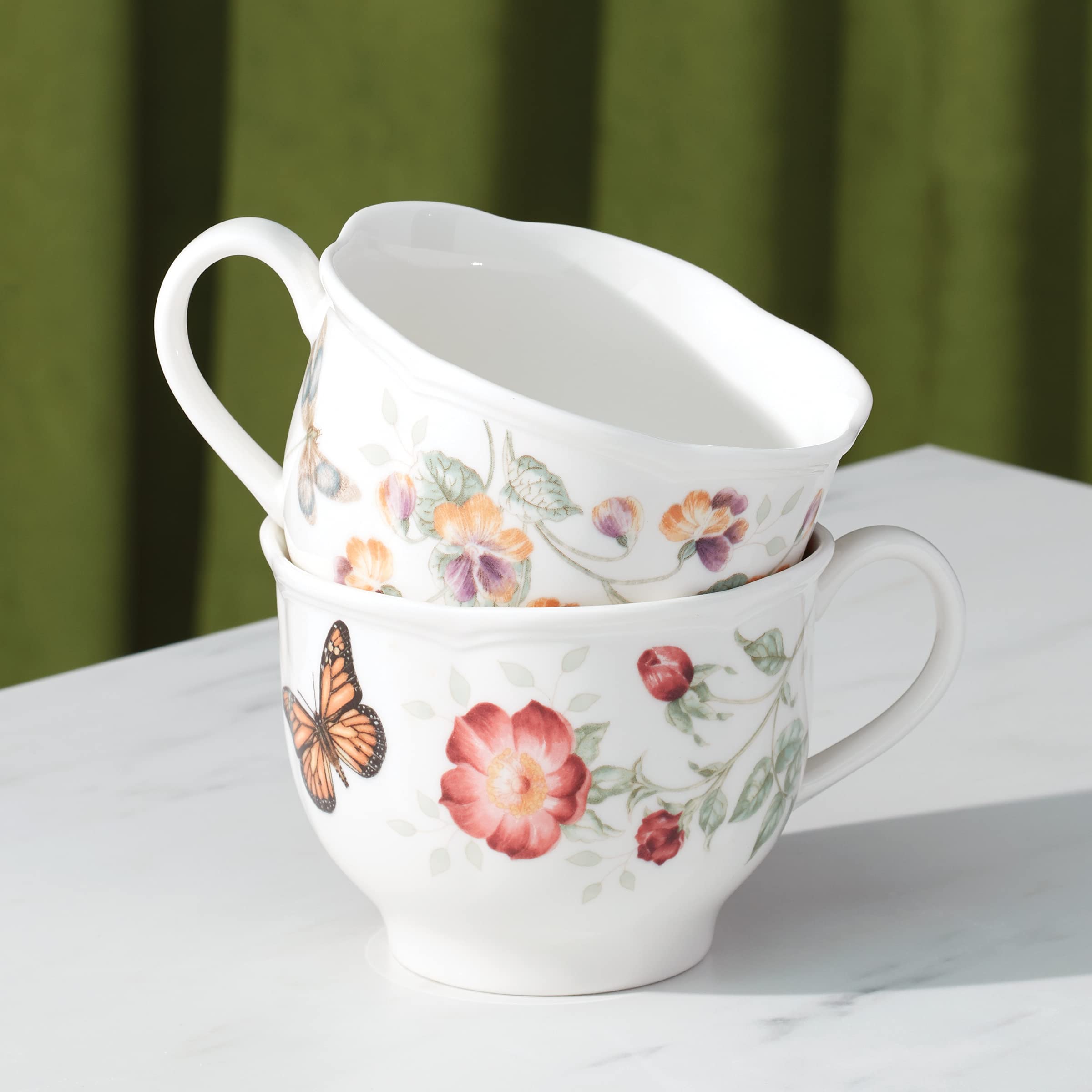 Lenox Butterfly Meadow 2-Piece Latte Mug Set, 1.70 LB, Multi