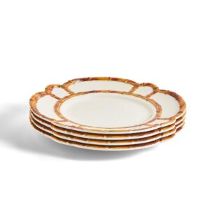 Two's Company Set of 4 Bamboo Touch Dinner Plate