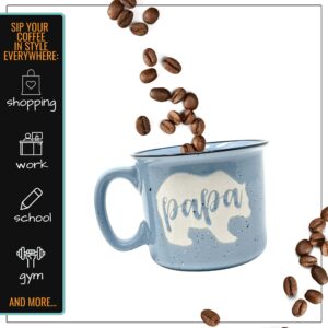 Papa Bear Coffee Mug for Dad, Father, Grandpa, Husband - Unique Fun Gifts for Men, Grandads, Grandfather, Grandad, Pop Gifts from Grandkids for Father's Day, Christmas, Birthday Presents for Grandpa