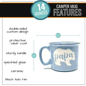 Papa Bear Coffee Mug for Dad, Father, Grandpa, Husband - Unique Fun Gifts for Men, Grandads, Grandfather, Grandad, Pop Gifts from Grandkids for Father's Day, Christmas, Birthday Presents for Grandpa