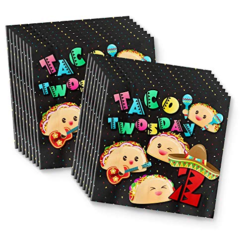 Taco Twosday 2nd Birthday Party Supplies Set Plates Napkins Cups Tableware Kit for 16