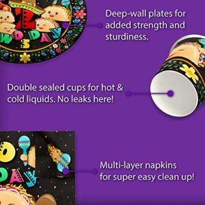 Taco Twosday 2nd Birthday Party Supplies Set Plates Napkins Cups Tableware Kit for 16