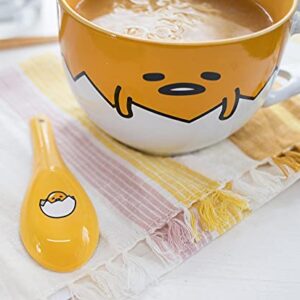 Silver Buffalo Gudetama Dangerous Situations Boxed Ceramic Soup Mug w/Spoon, 24-Ounce