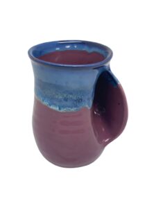 clay in motion handwarmer mug - purple passion - right handed,14 oz.