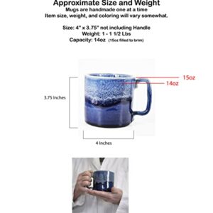 SnowSwept Studio Handmade Ceramic Coffee Mug - Ol' Blue with White Frost 14oz