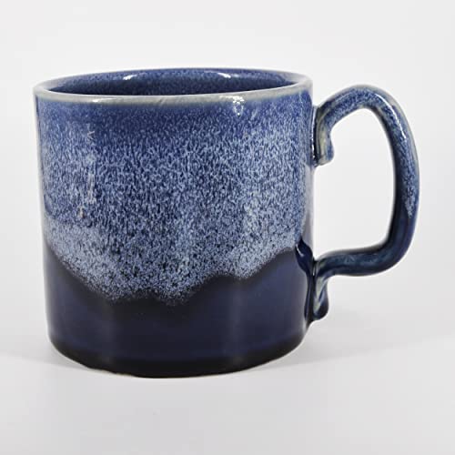 SnowSwept Studio Handmade Ceramic Coffee Mug - Ol' Blue with White Frost 14oz