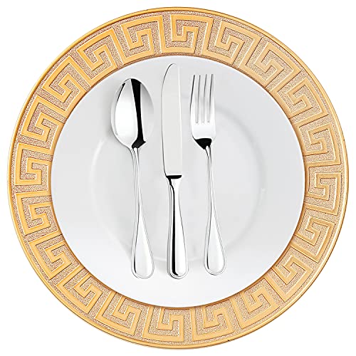 USA Party Flower Greek Plastic Charger Plate, Set of 12 (13 Inch)(Gold)