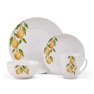 Studio Nova Lemons 16-Piece Dinnerware Set, Service For 4, White