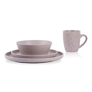 Stone Lain Jade Stoneware Dinnerware 16-Piece Service for 4, Taupe