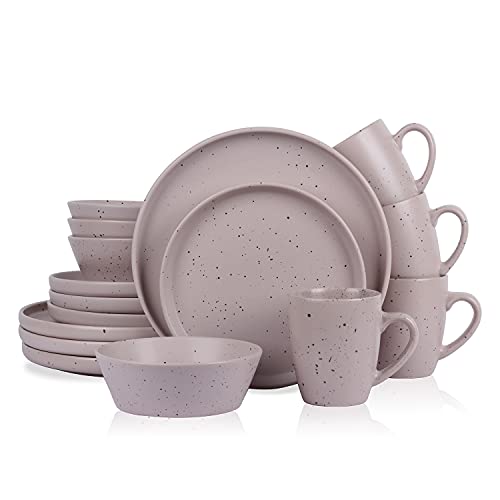 Stone Lain Jade Stoneware Dinnerware 16-Piece Service for 4, Taupe