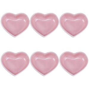 gaolinci heart-shaped multipurpose ceramic sauce dish seasoning dishes sushi dipping bowl appetizer plates serving dish saucers bowl(set of 6), multiple colour