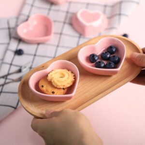 Gaolinci Heart-Shaped Multipurpose Ceramic Sauce Dish Seasoning Dishes Sushi Dipping Bowl Appetizer Plates Serving Dish Saucers Bowl(Set of 6), Multiple Colour