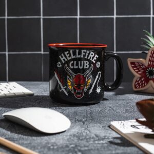 Silver Buffalo Stranger Things Hellfire Club Ceramic Camper Mug, 20 Ounces