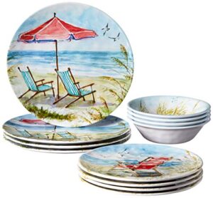 certified international ocean view dinnerware, dishes, multicolor