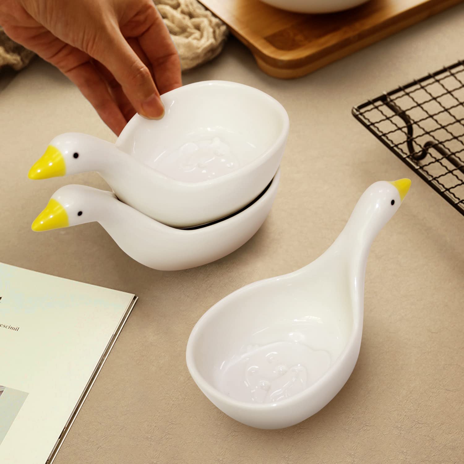 Dipping Sauce Dippind Bowls Set Cute Duck Design Sauce Dishes Soy Dipping Dish Bowls Cute Tomato Dipping Bowls 4 Pcs