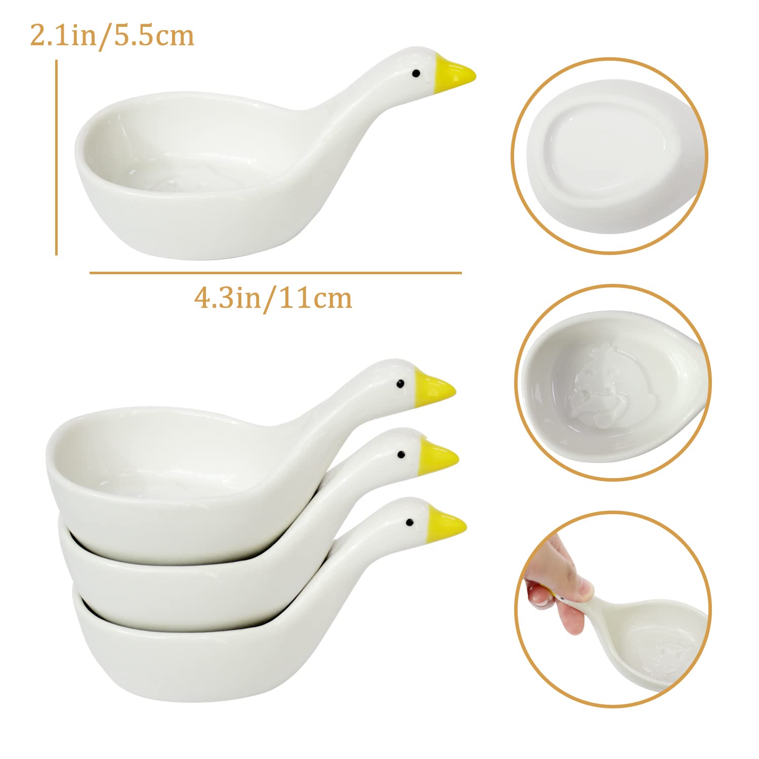 Dipping Sauce Dippind Bowls Set Cute Duck Design Sauce Dishes Soy Dipping Dish Bowls Cute Tomato Dipping Bowls 4 Pcs