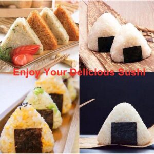 Triangle Onigiri Sushi Mold Press Molds, HiYi Non Stick Sushi Making Kit, 1 Each Large & Small DIY Rice Ball Maker Mold Sets, Sushi Bento Nori Seaweed Kitchen Rice Ball Mold DIY Kitchen Gadget, Yellow