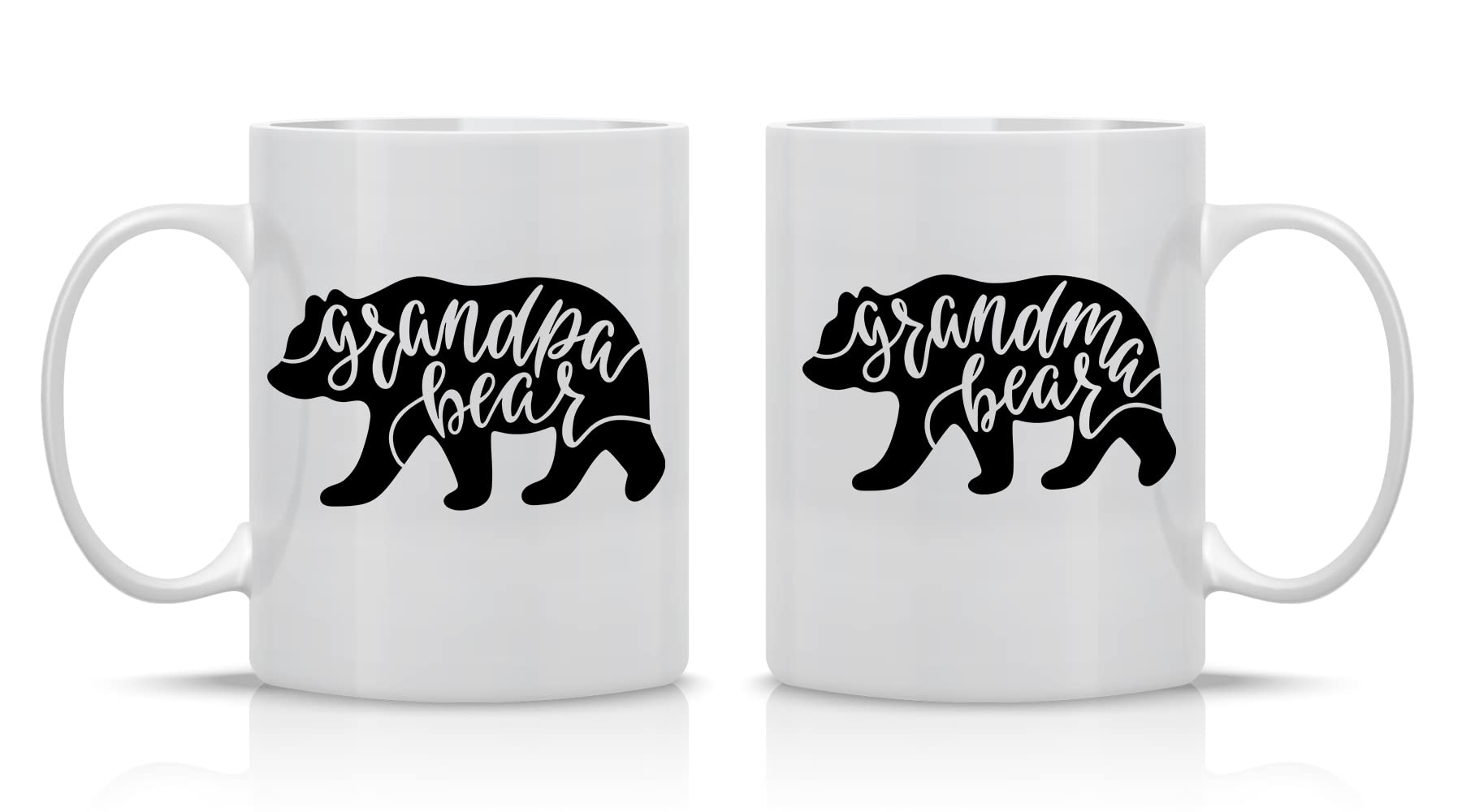 Grandma Bear Grandpa Bear - 11oz Best Grandma Grandpa Ever Grandparent Grandfather Grandmother Idea Couple Mugs Anniversary Coffee and Tea Cups Set Grandmother Grandfather, Grandchildren Son Daughter