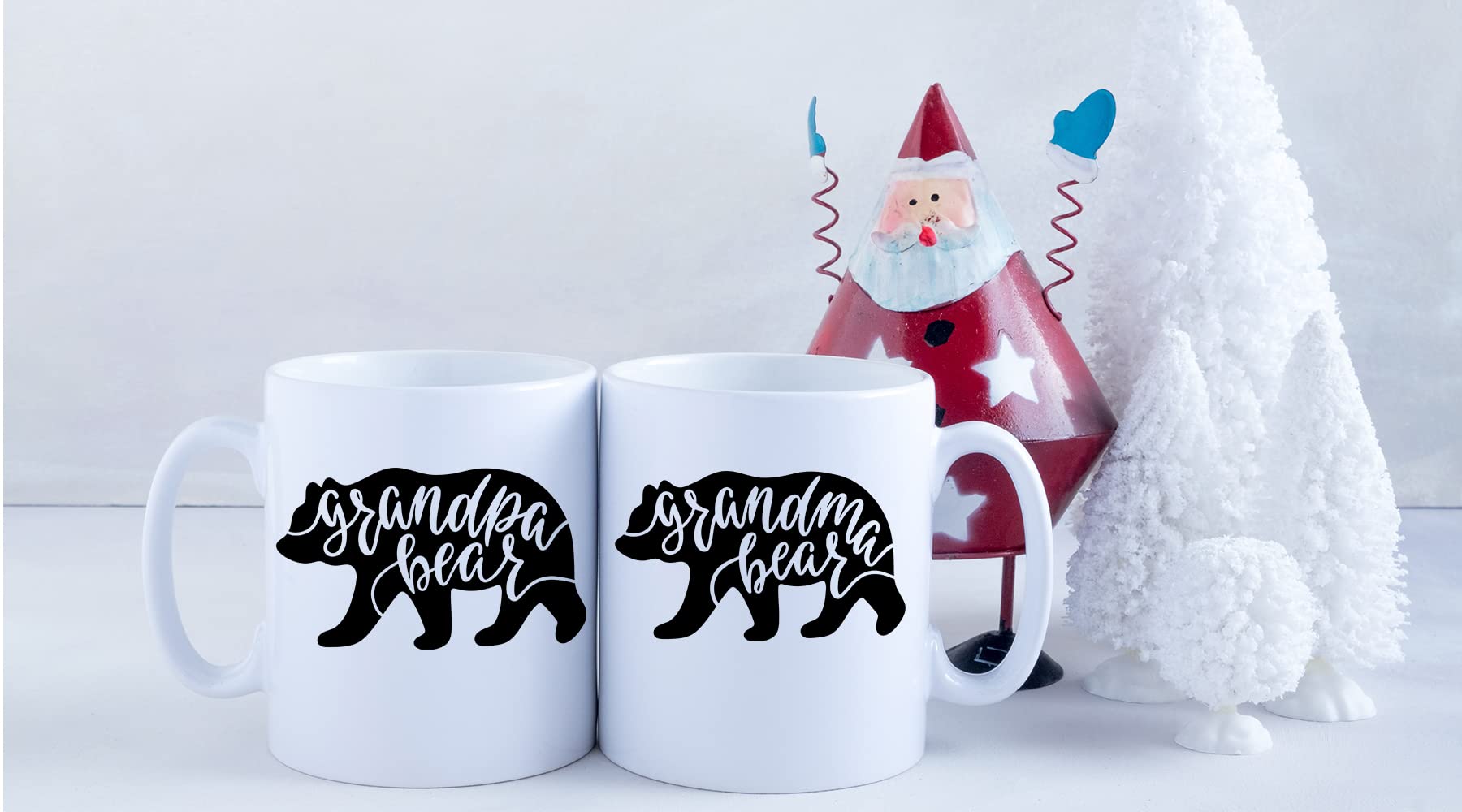 Grandma Bear Grandpa Bear - 11oz Best Grandma Grandpa Ever Grandparent Grandfather Grandmother Idea Couple Mugs Anniversary Coffee and Tea Cups Set Grandmother Grandfather, Grandchildren Son Daughter