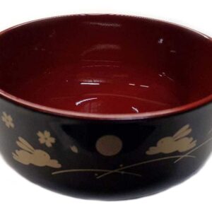 JapanBargain 2943, Soup Bowls Japanese Plastic Bowls Cereal Bowl Rice Bowl, Bunny and Moon Pattern, Made in Japan, 5-inch, 2 Pack