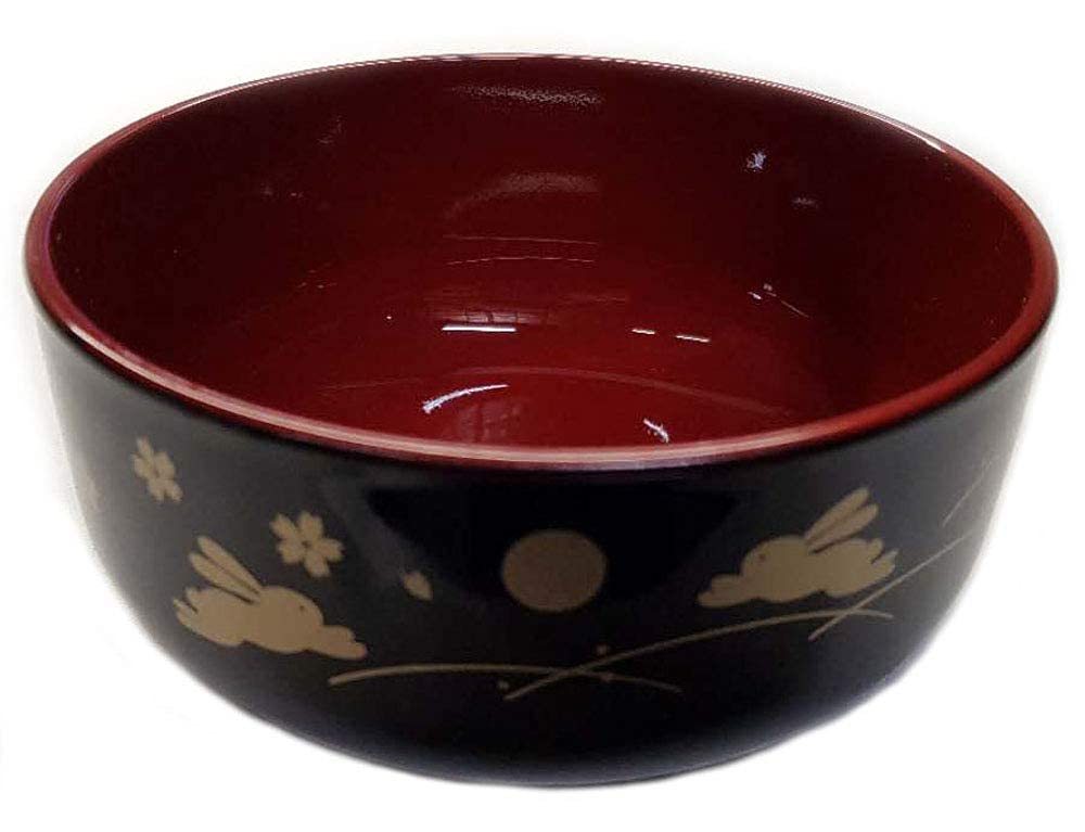 JapanBargain 2943, Soup Bowls Japanese Plastic Bowls Cereal Bowl Rice Bowl, Bunny and Moon Pattern, Made in Japan, 5-inch, 2 Pack