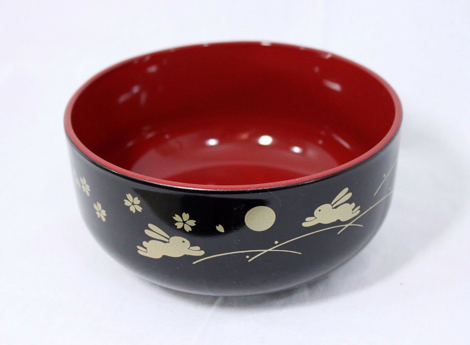 JapanBargain 2943, Soup Bowls Japanese Plastic Bowls Cereal Bowl Rice Bowl, Bunny and Moon Pattern, Made in Japan, 5-inch, 2 Pack