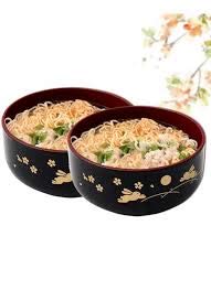 JapanBargain 2943, Soup Bowls Japanese Plastic Bowls Cereal Bowl Rice Bowl, Bunny and Moon Pattern, Made in Japan, 5-inch, 2 Pack