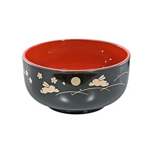 JapanBargain 2943, Soup Bowls Japanese Plastic Bowls Cereal Bowl Rice Bowl, Bunny and Moon Pattern, Made in Japan, 5-inch, 2 Pack