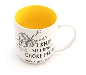 i knit so i don't choke people mug