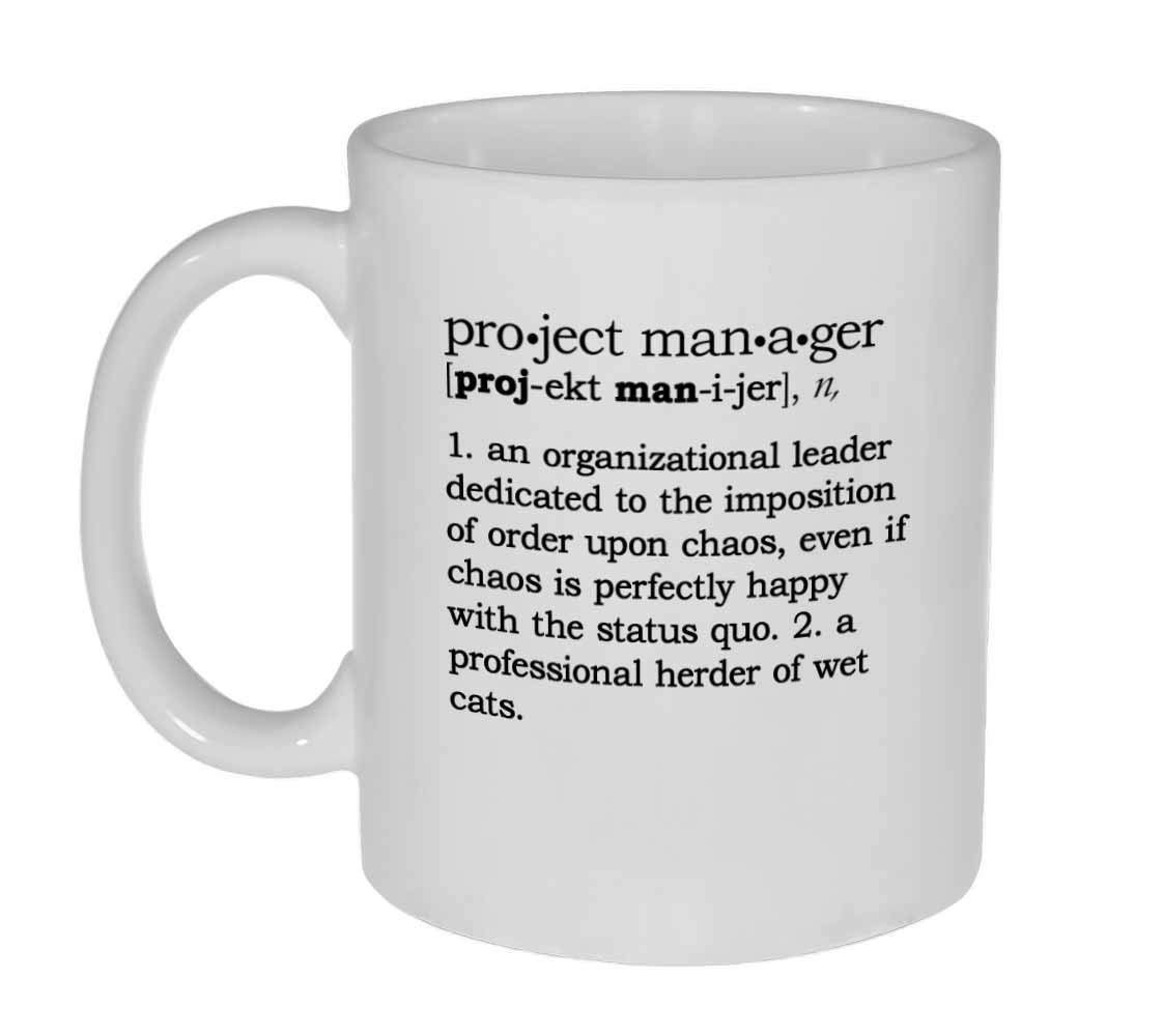 Project Manager Definition Funny Coffee or Tea Mug