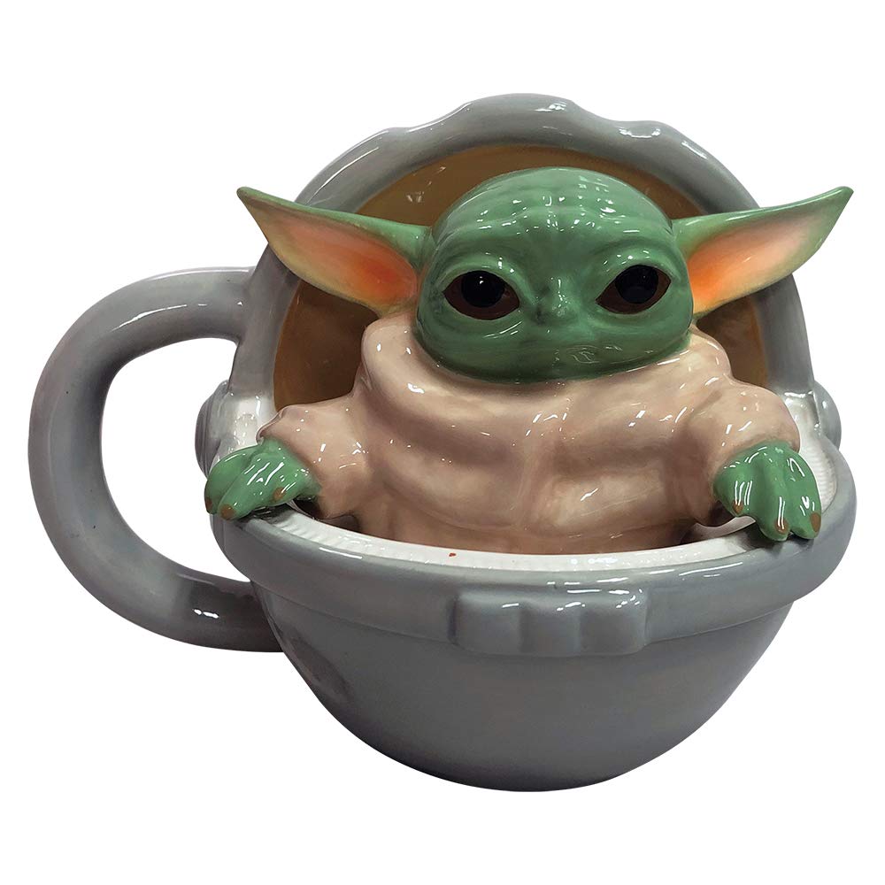 Bioworld Star Wars The Mandalorian Grogu 12 Oz. Sculpted Ceramic Mug