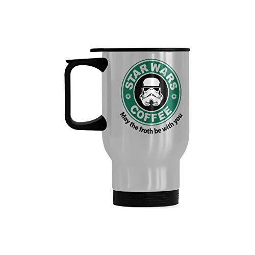 SCSF May The Froth Be With You Travel Coffee Mug Stainless Steel Travel Tea Cup 14 Ounce