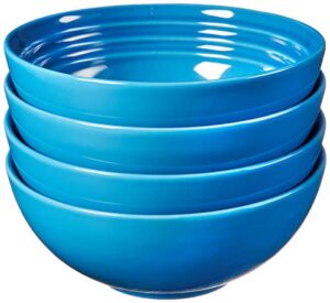 le creuset stoneware set of 4 soup bowls, 22 oz. (6.25") each, marseille