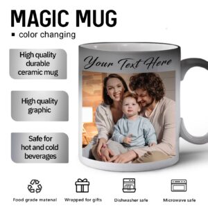 Baosity Personalized Magic Mug, Custom Color Changing Coffee Mug, Personalized cups w/Picture, Text, Name - Personalized Gifts for Mom, Dad, Family, BestFriend, Mothers Day, Party Favors Mug 11oz