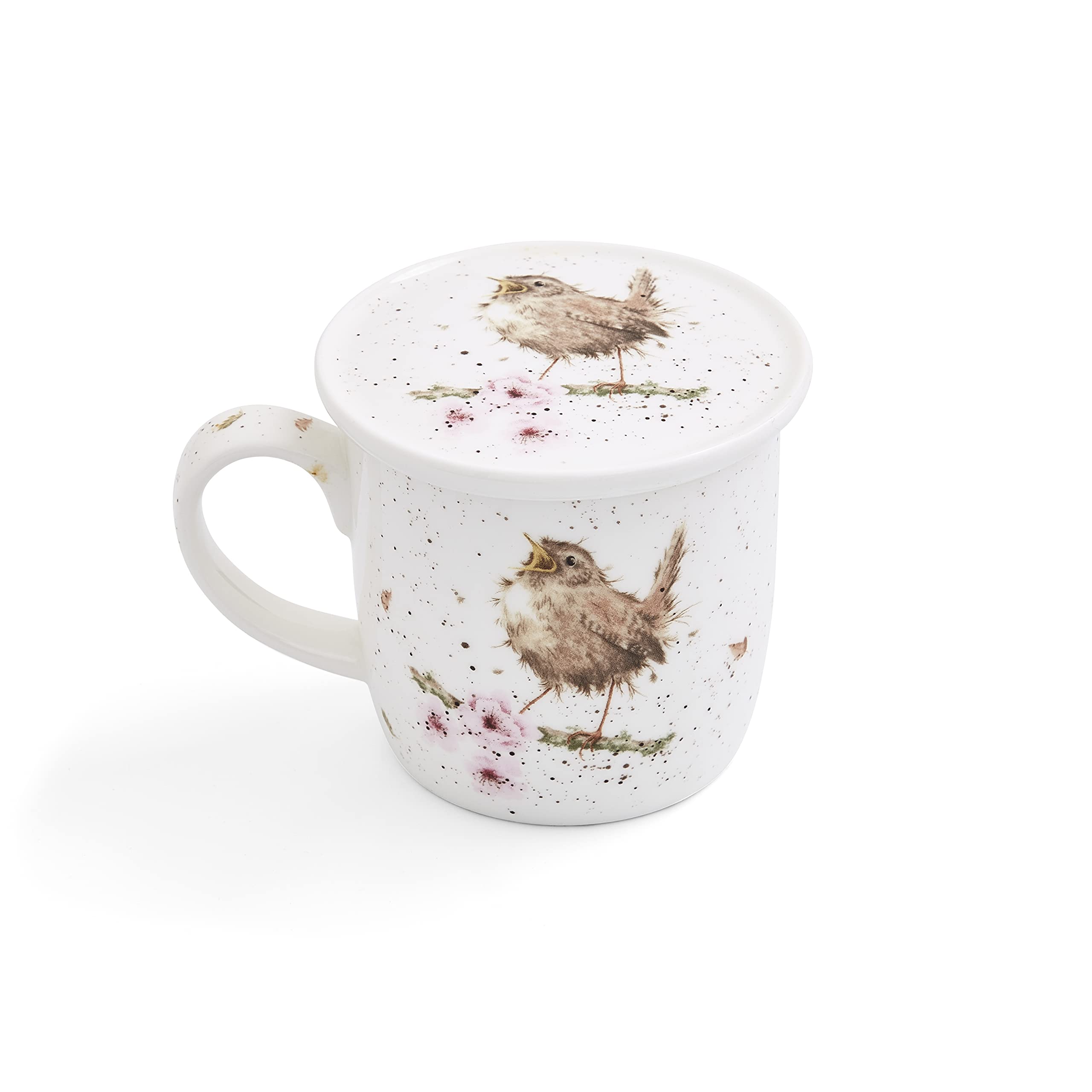 Royal Worcester Wrendale Designs Flying the Nest Mug & Coaster Set | 11 Ounce Coffee Mug with Coaster | Made from Fine Bone China | Microwave and Dishwasher Safe