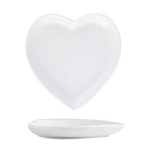 fuyu 2pcs colorful heart shaped ceramic dinner plate salad plate dessert plate steak plate