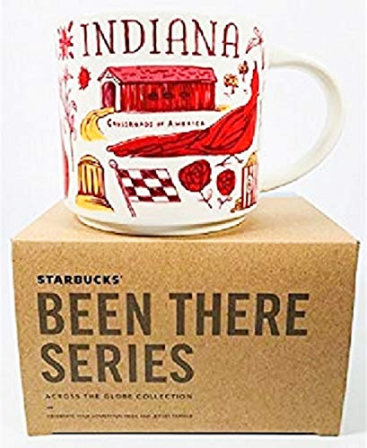 Starbucks Indiana Ceramic Mug Been There Series Across the Globe Collection, 14 ounces