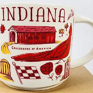 Starbucks Indiana Ceramic Mug Been There Series Across the Globe Collection, 14 ounces