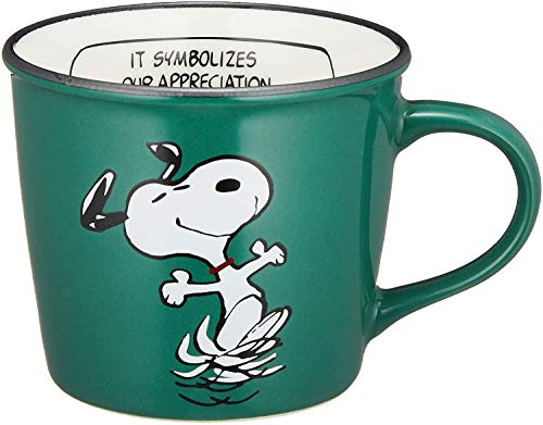 Ken Onishi Peanuts Snoopy Color Mug, Green PT-1303 Diameter 3.6 x Height 3.1 inches (92 x 120 x 78 mm)